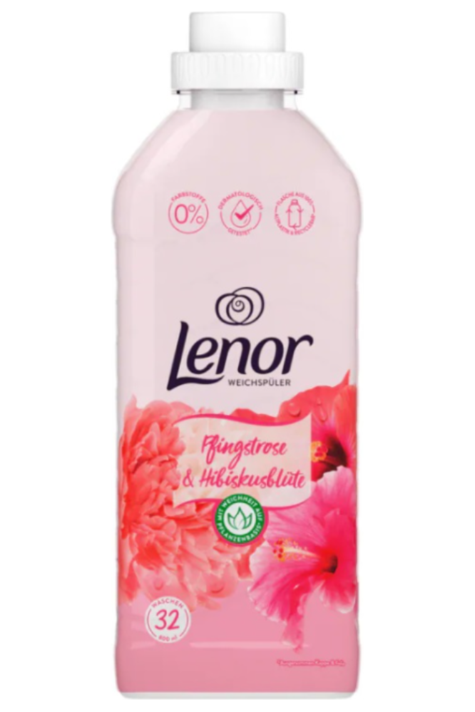 PEONY & HIBISCUS FLOWER Fabric Softener - LENOR - 800ml / 32 Washes — Euro Food Hub, LLC