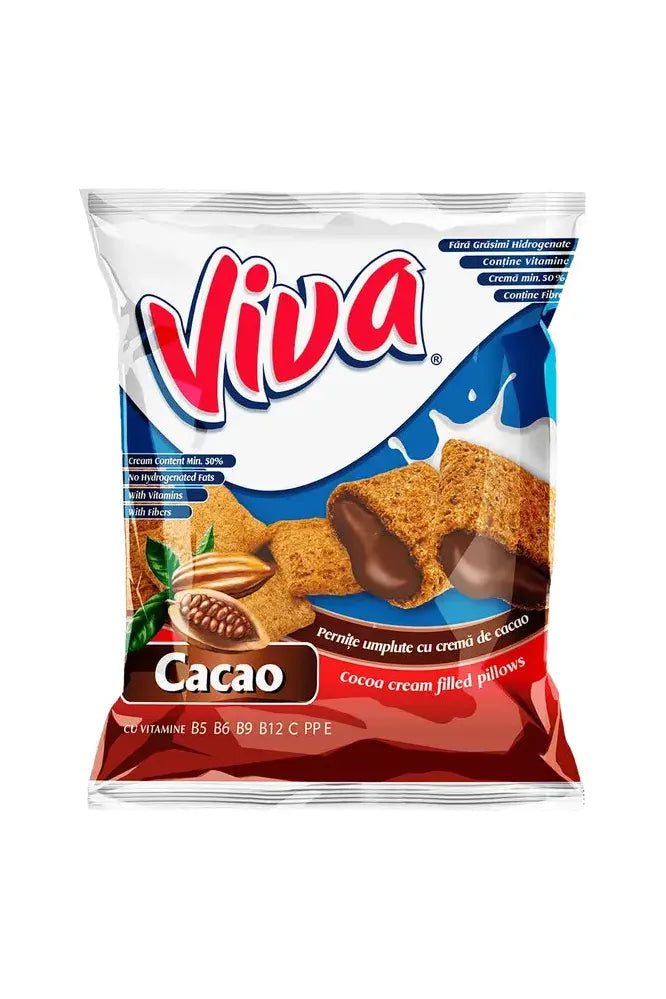 NEW! VIVA Snacks – Cream Filled Pillows - COCOA - 200g — Euro Food Hub, LLC